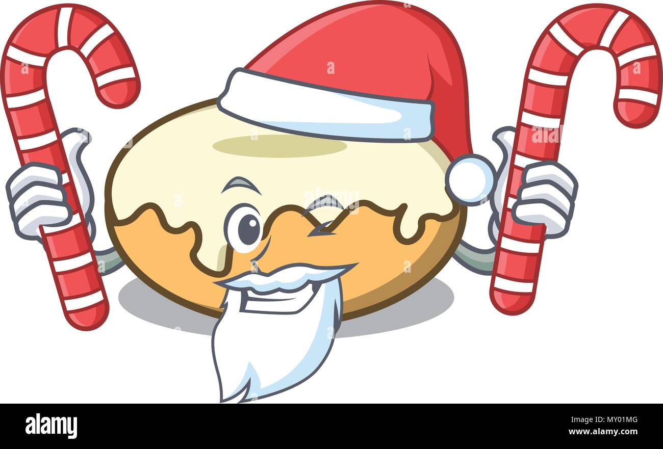 Santa with candy donut with sugar mascot cartoon Stock Vector Image ...