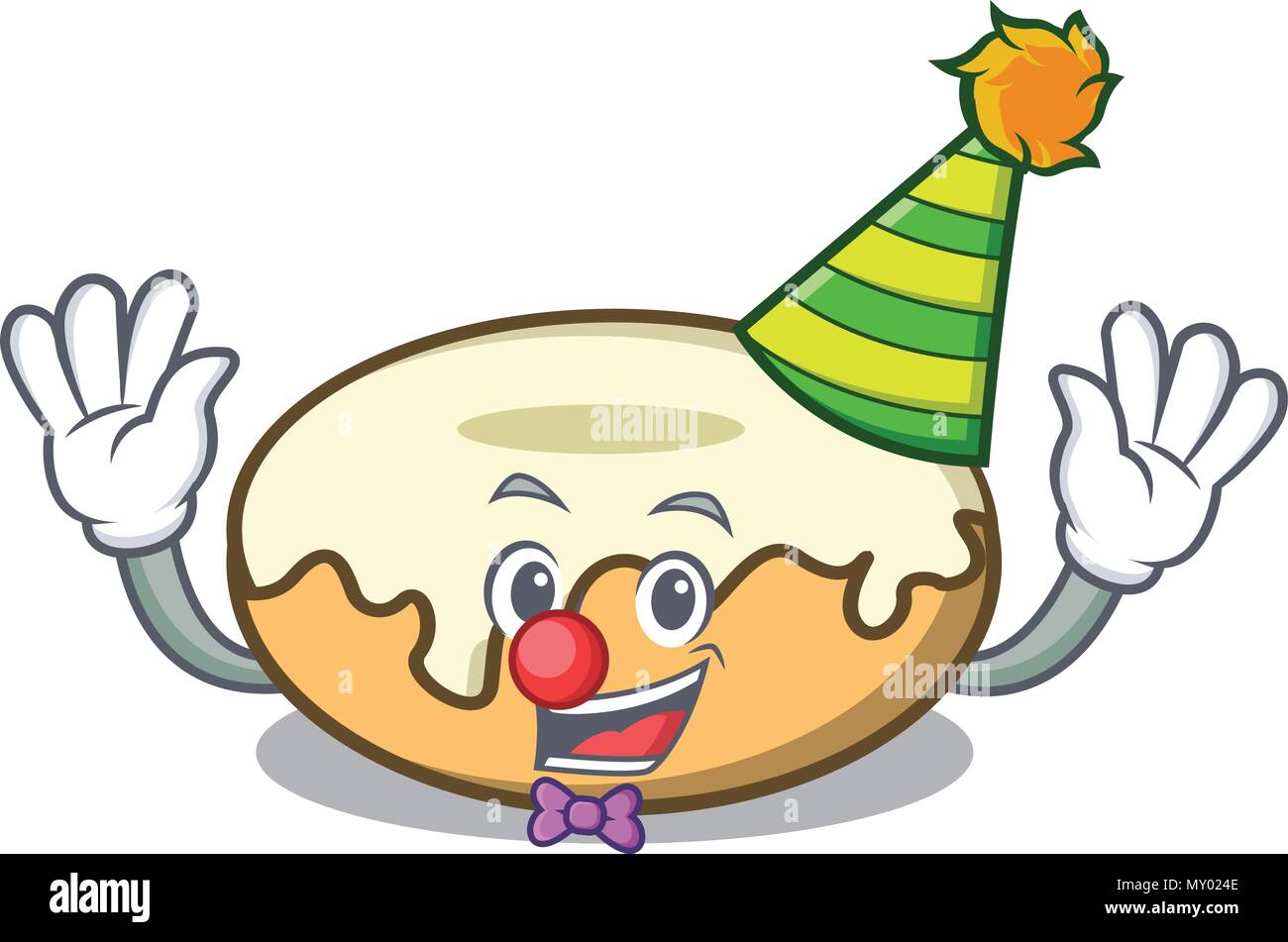 Clown donut with sugar mascot cartoon Stock Vector Image & Art - Alamy