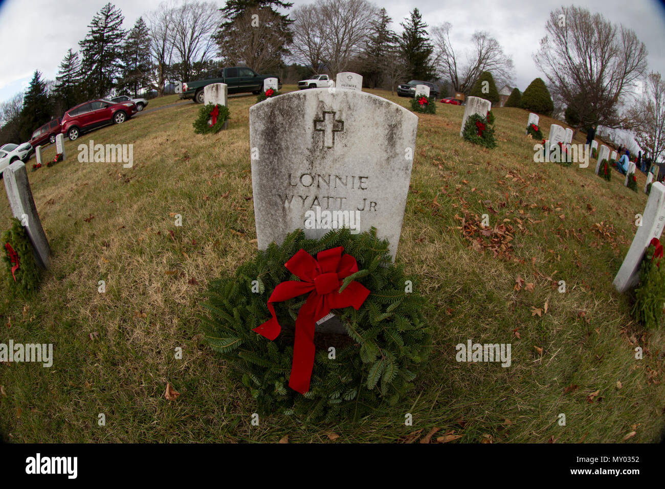 A wreath was laid upon Chief Warrant Officer 4 Lonnie Wyatt Jr.’s grave ...