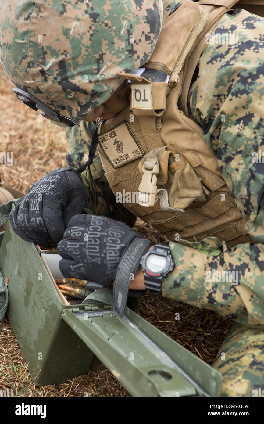 U.S. Marine Corps Pvt. Ian Bennett-Greene, machine gunner, Lima Company ...