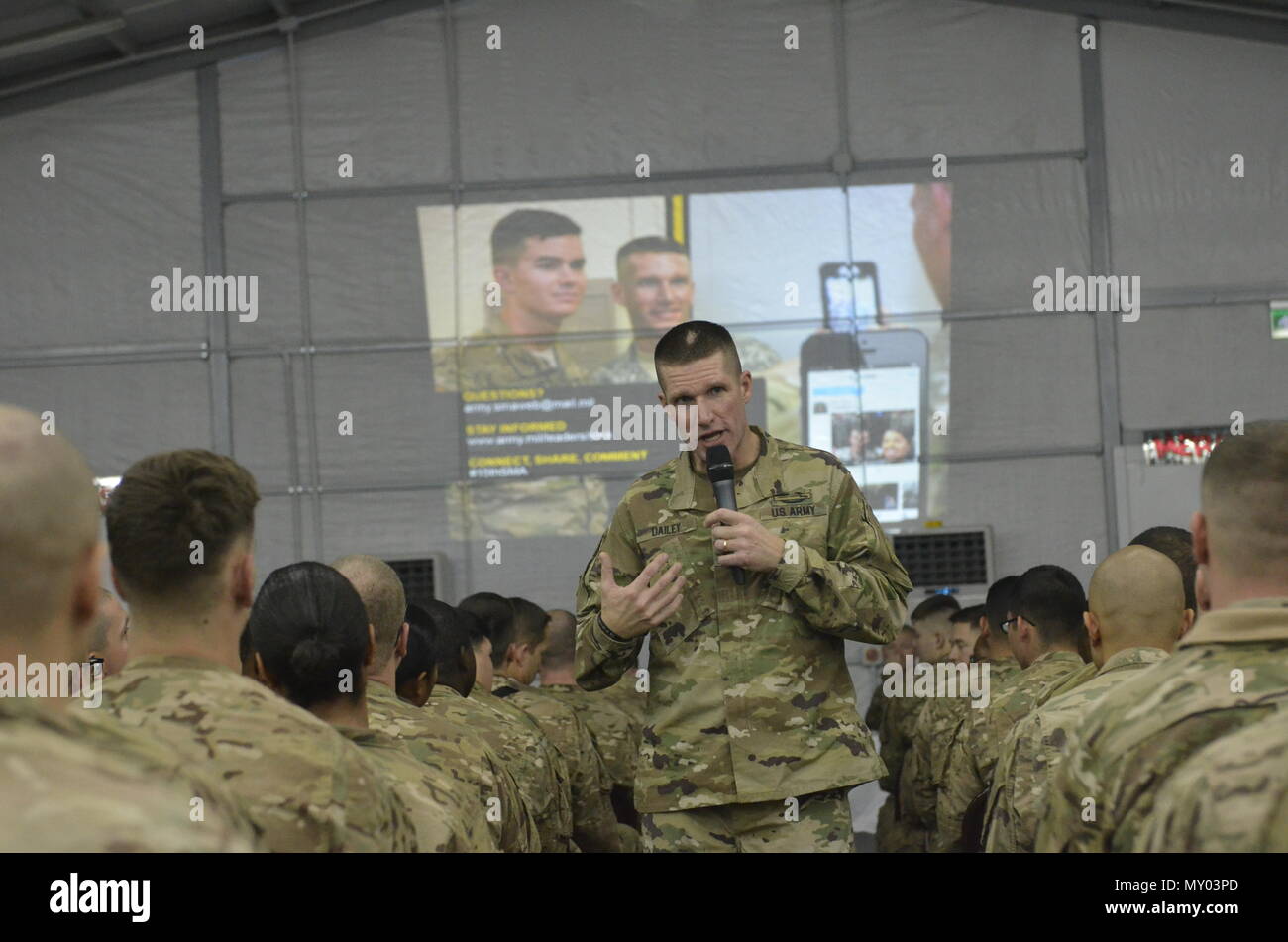 Sgt. Maj. of the Army Daniel Dailey conducted briefings for Soldiers ...