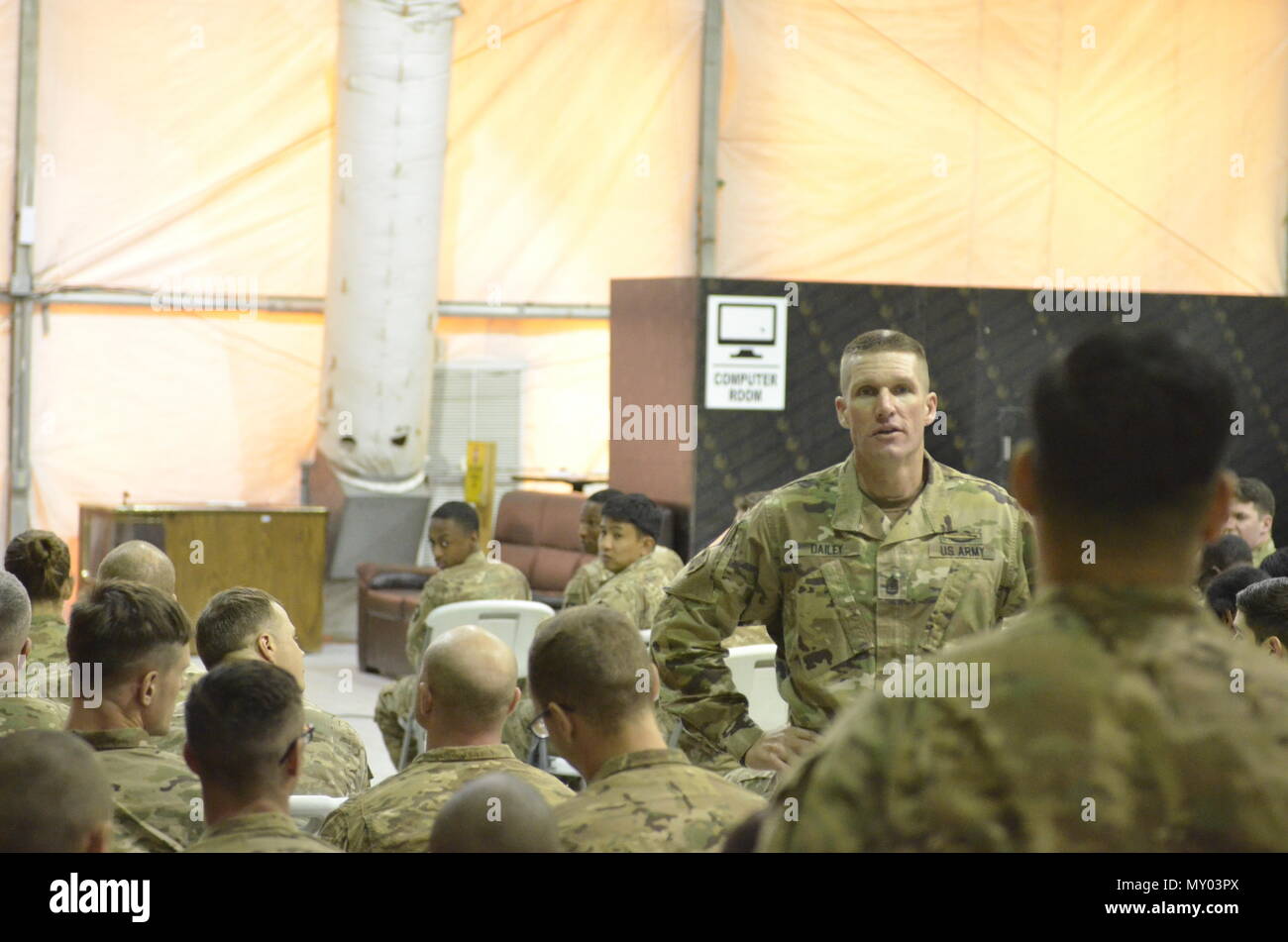 Sgt. Maj. of the Army Daniel Dailey conducted briefings for Soldiers ...