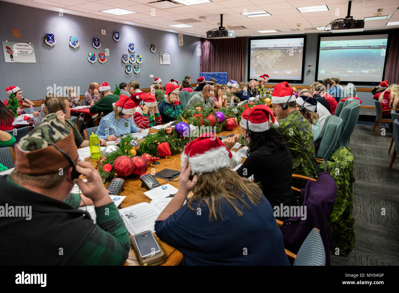 A photo of the 2016 NORAD Tracks Santa Operations Center on Peterson ...