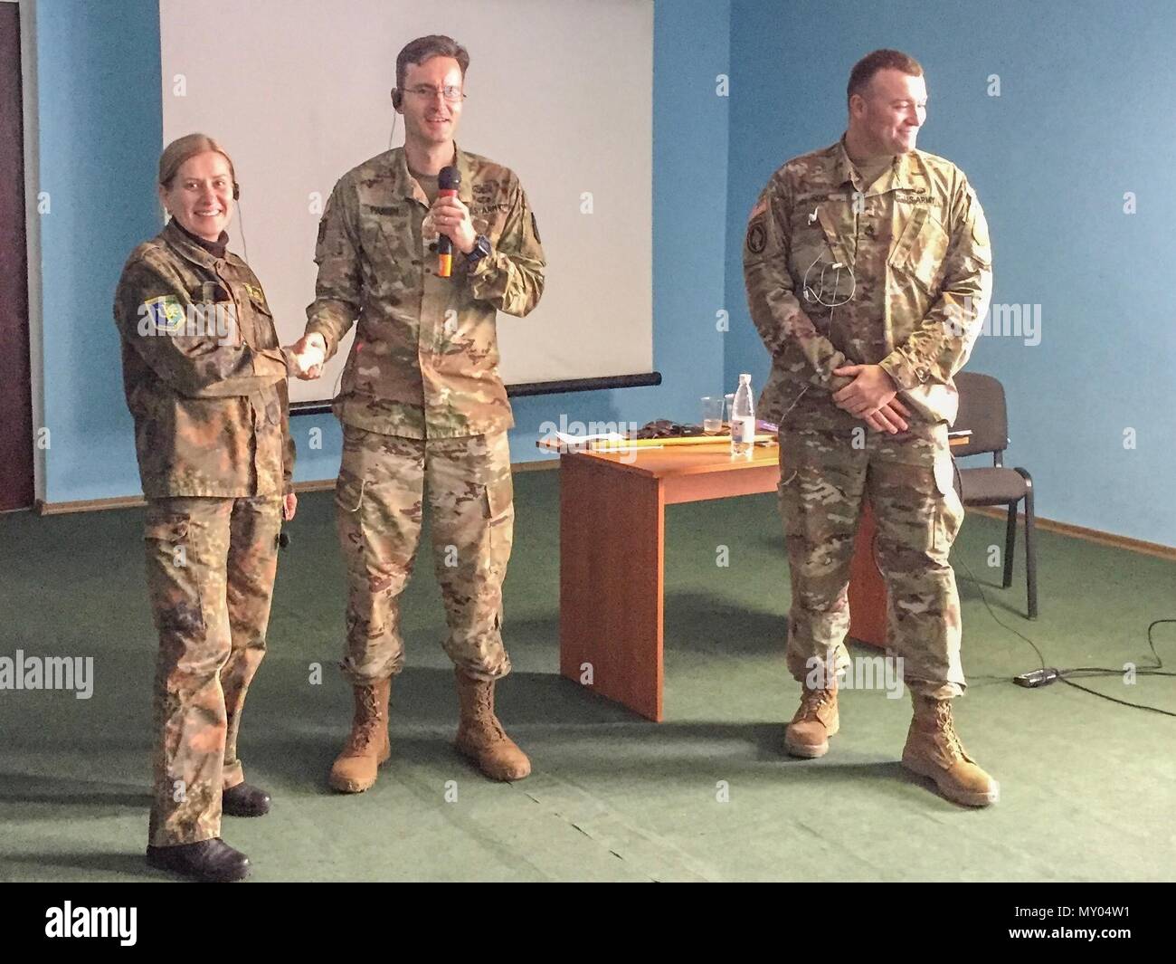 L’VIV, Ukraine – Command Team, Lt. Col. Robert Parish, commander, and ...
