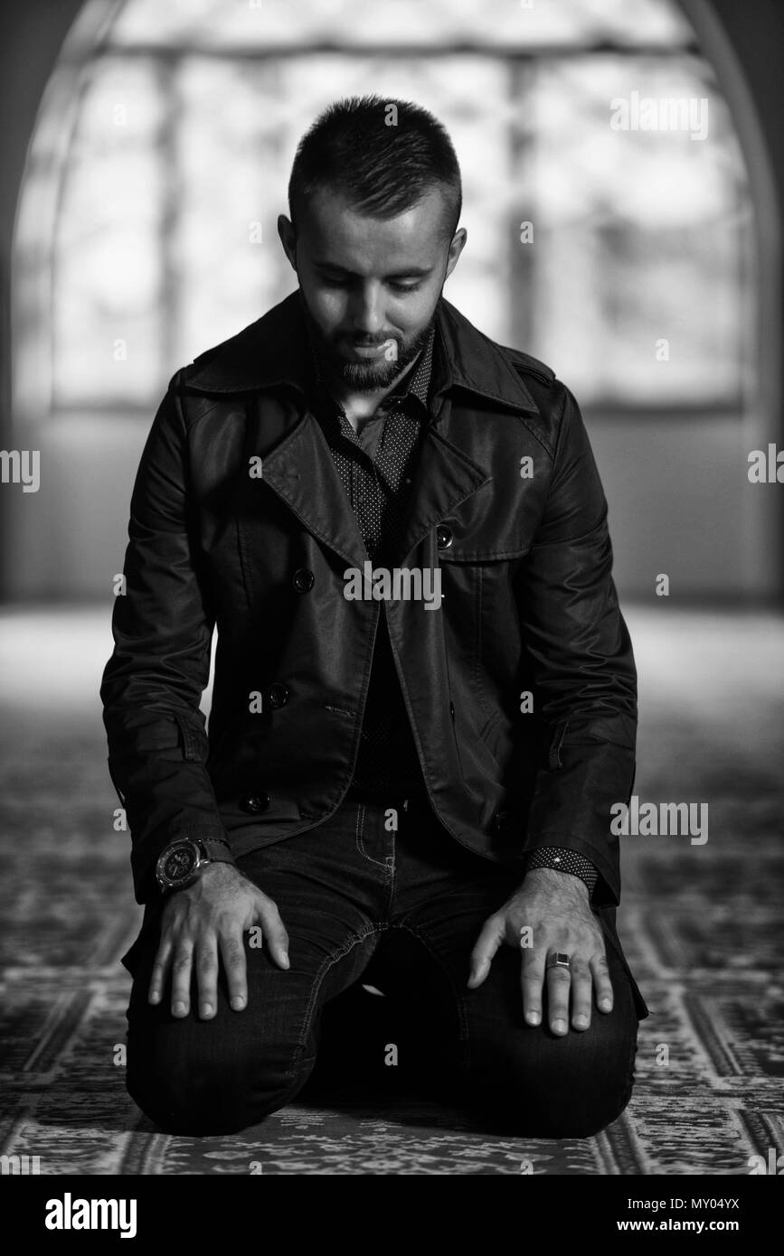 Young Muslim Man Making Traditional Prayer To God Allah Stock Photo - Alamy