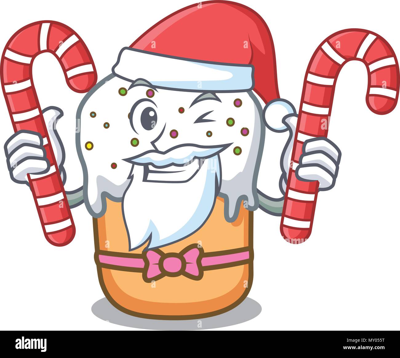 Santa with candy easter cake mascot cartoon Stock Vector Image & Art ...