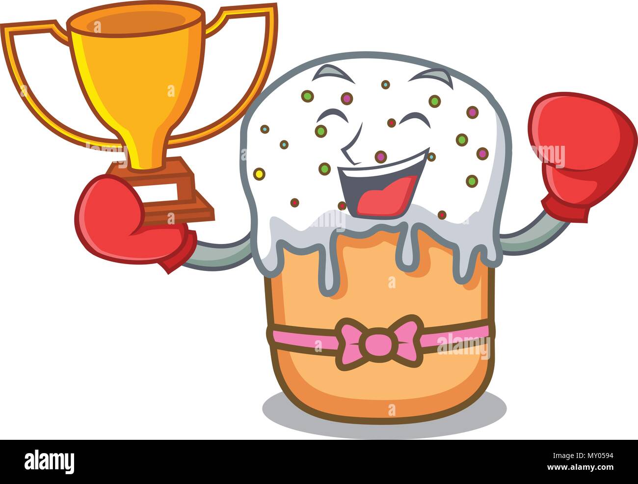 Boxing winner easter cake mascot cartoon Stock Vector Image & Art - Alamy