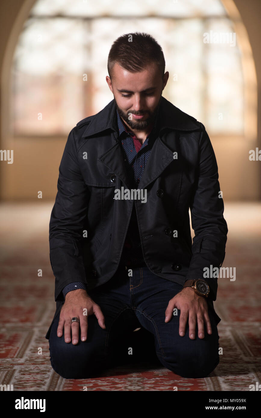 Young Muslim Man Making Traditional Prayer To God Allah Stock Photo - Alamy