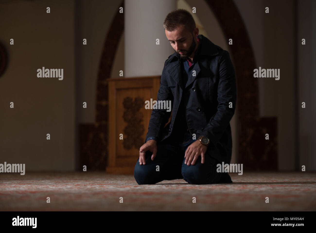 Young Muslim Man Making Traditional Prayer To God Allah Stock Photo - Alamy