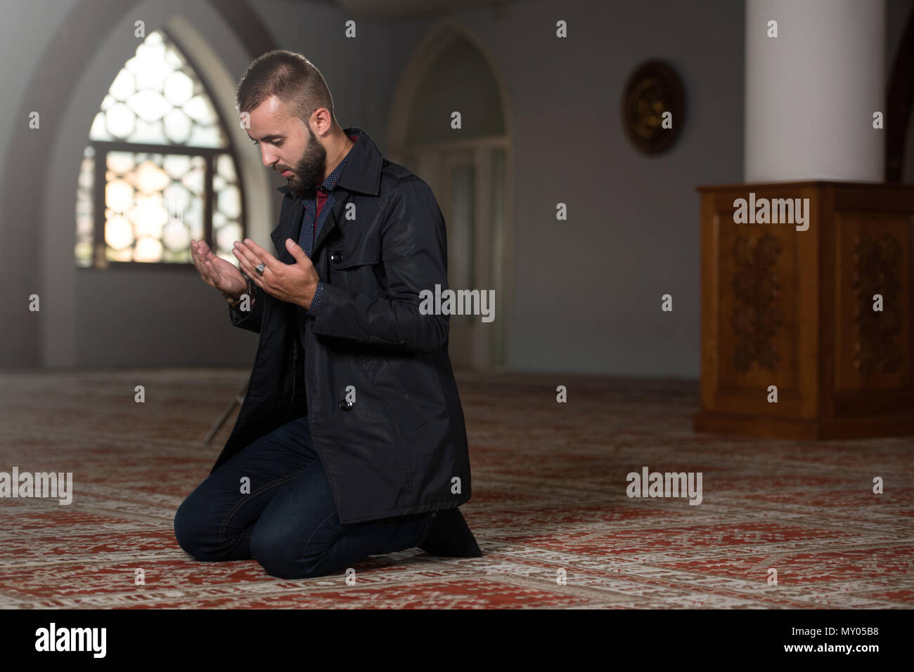 Young Muslim Man Making Traditional Prayer To God Allah Stock Photo - Alamy