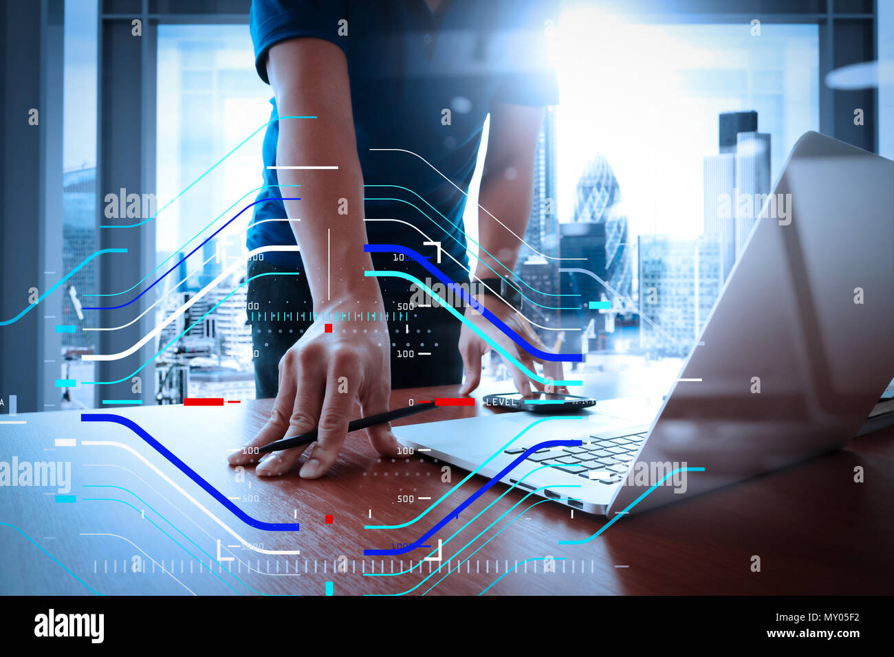 business with virtual diagram and IOT Stock Photo - Alamy