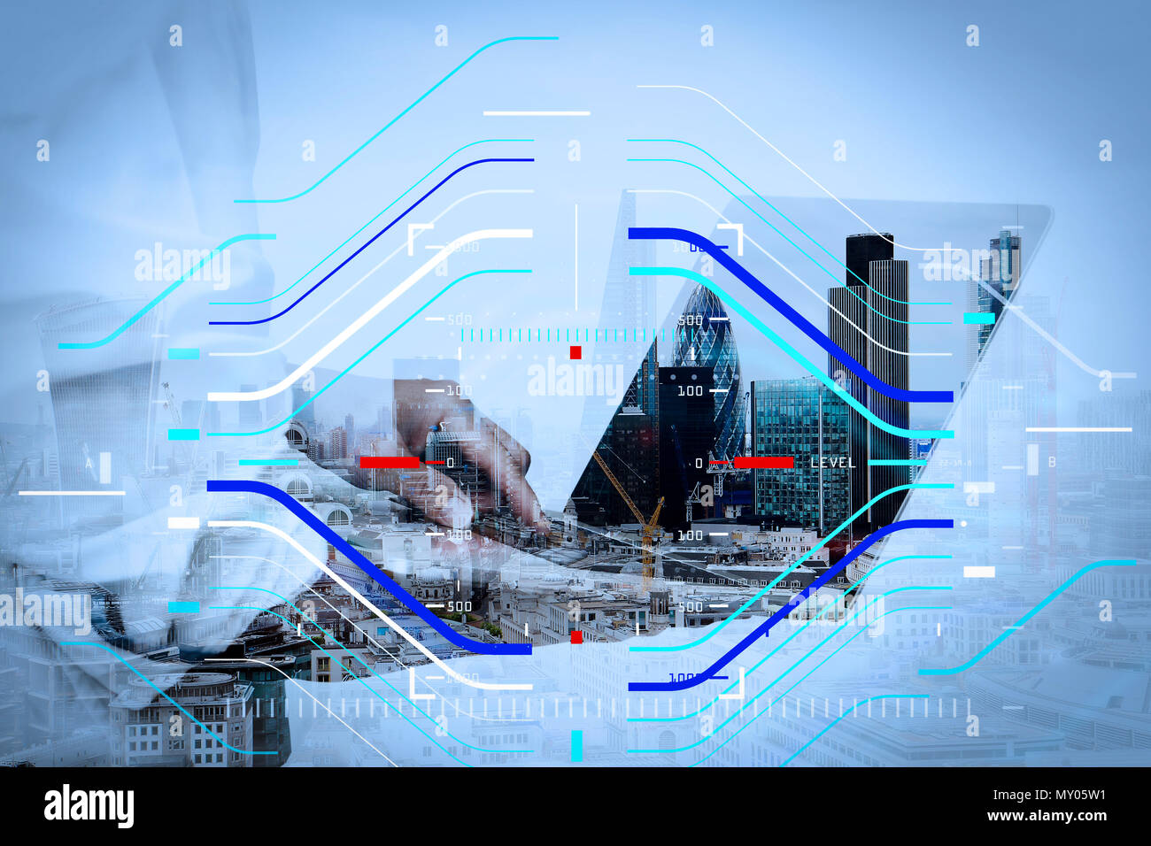 business with virtual diagram and IOT Stock Photo - Alamy