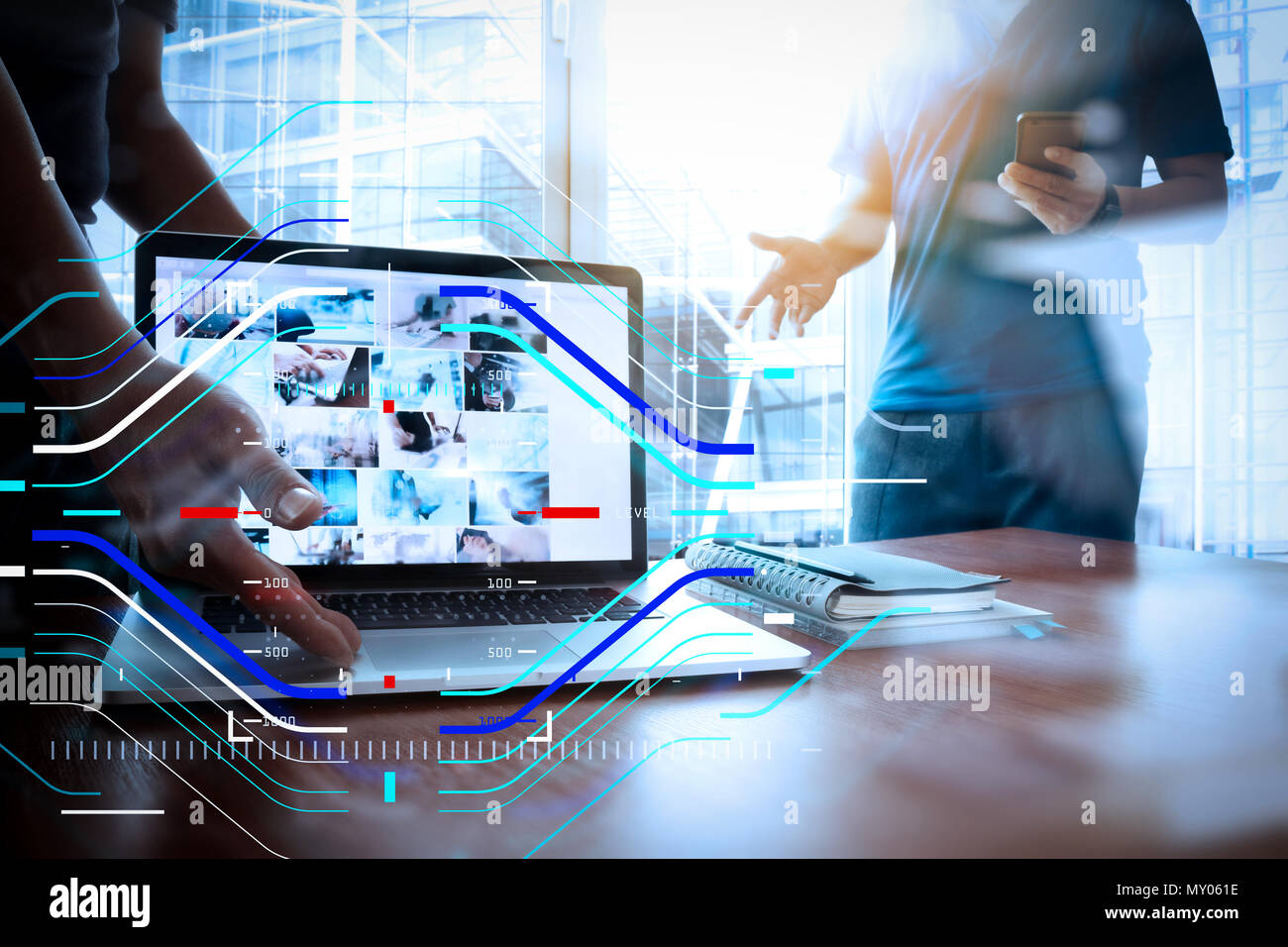 business with virtual diagram and IOT Stock Photo - Alamy