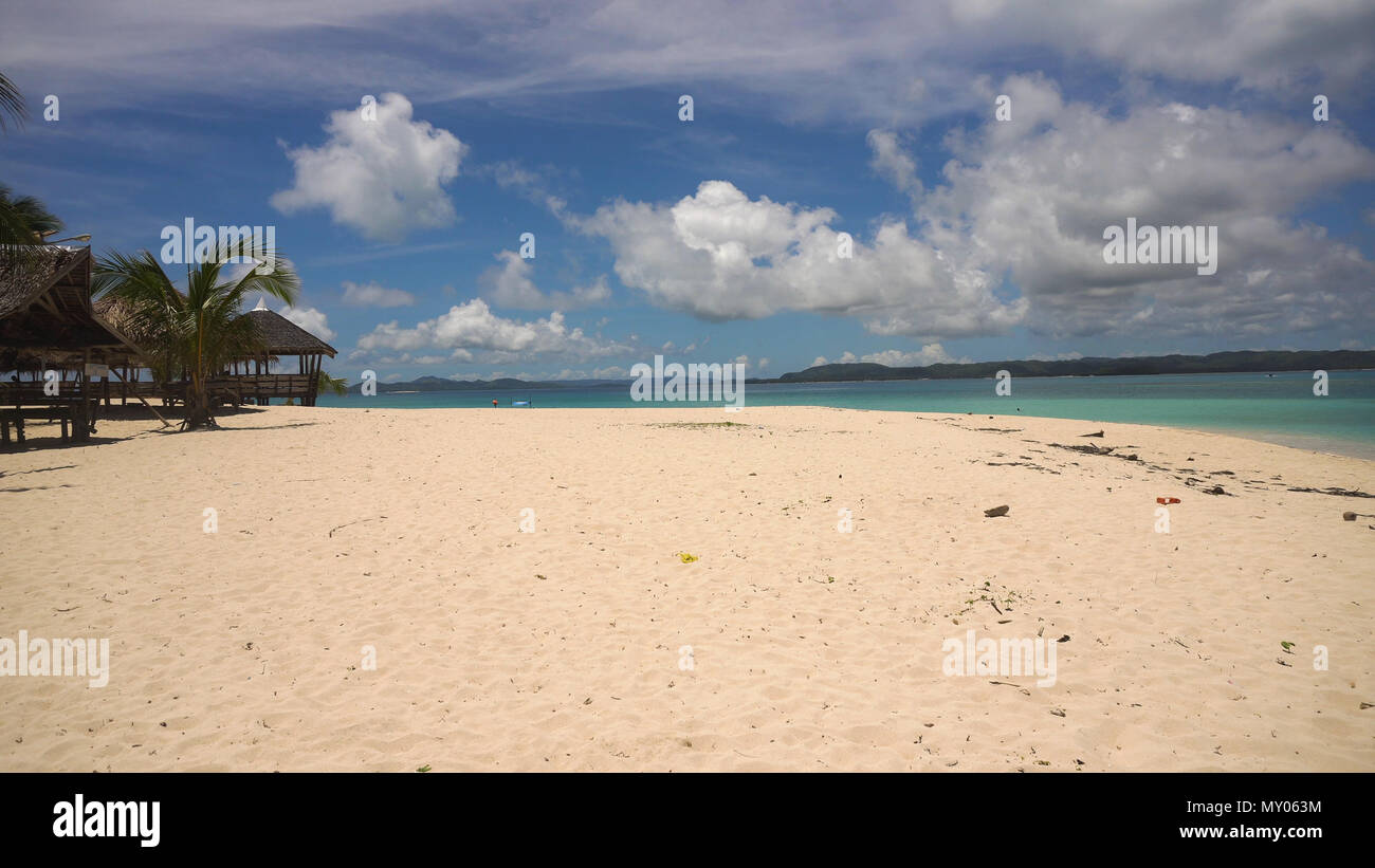 Beach with white sand with beach house on a tropical island Daco ...