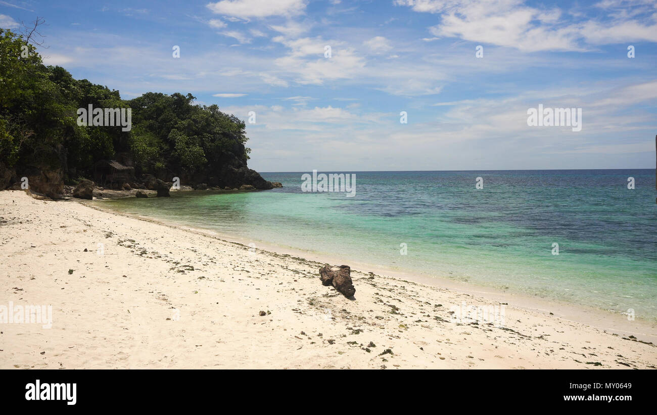 Tropical beach with white sand with beach house on a tropical island ...