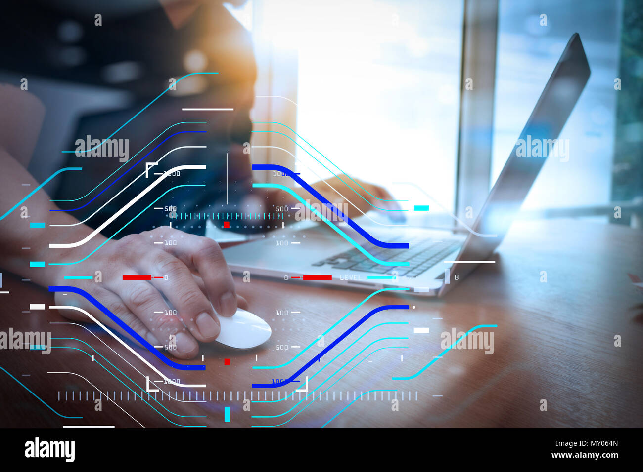 business with virtual diagram and IOT Stock Photo - Alamy