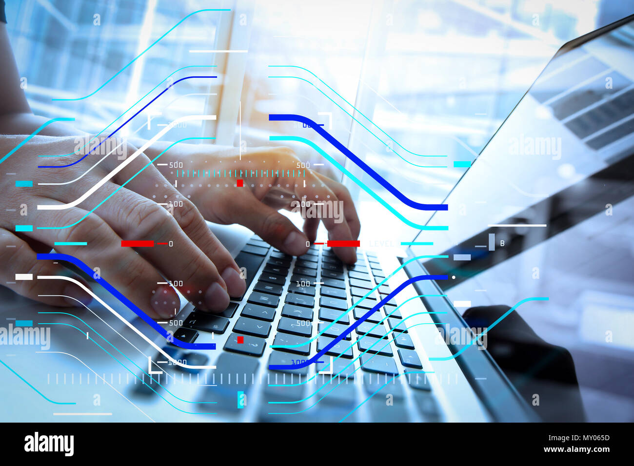 business with virtual diagram and IOT Stock Photo - Alamy