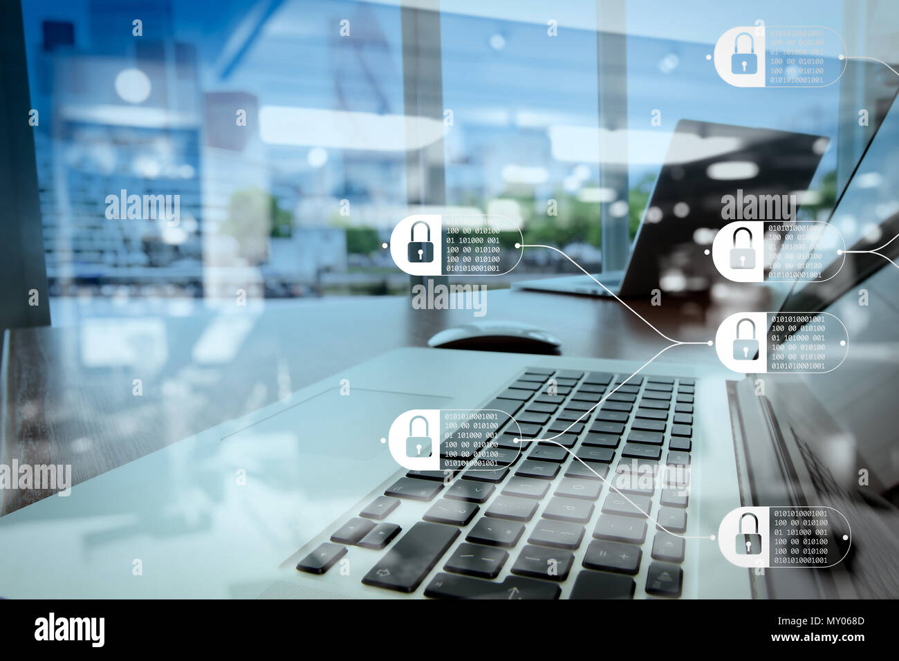 business with virtual diagram and IOT Stock Photo - Alamy