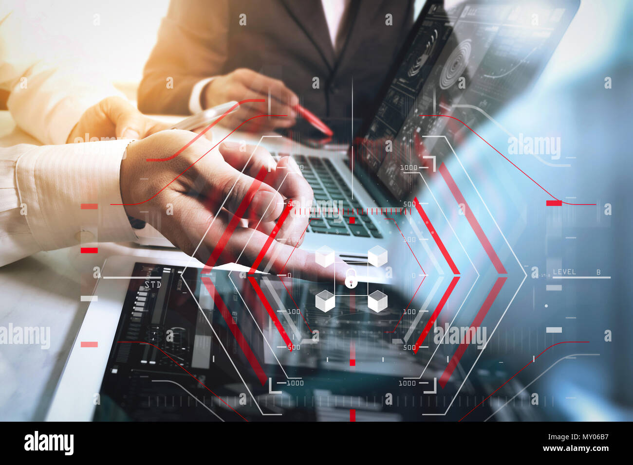 business with virtual diagram and IOT Stock Photo - Alamy