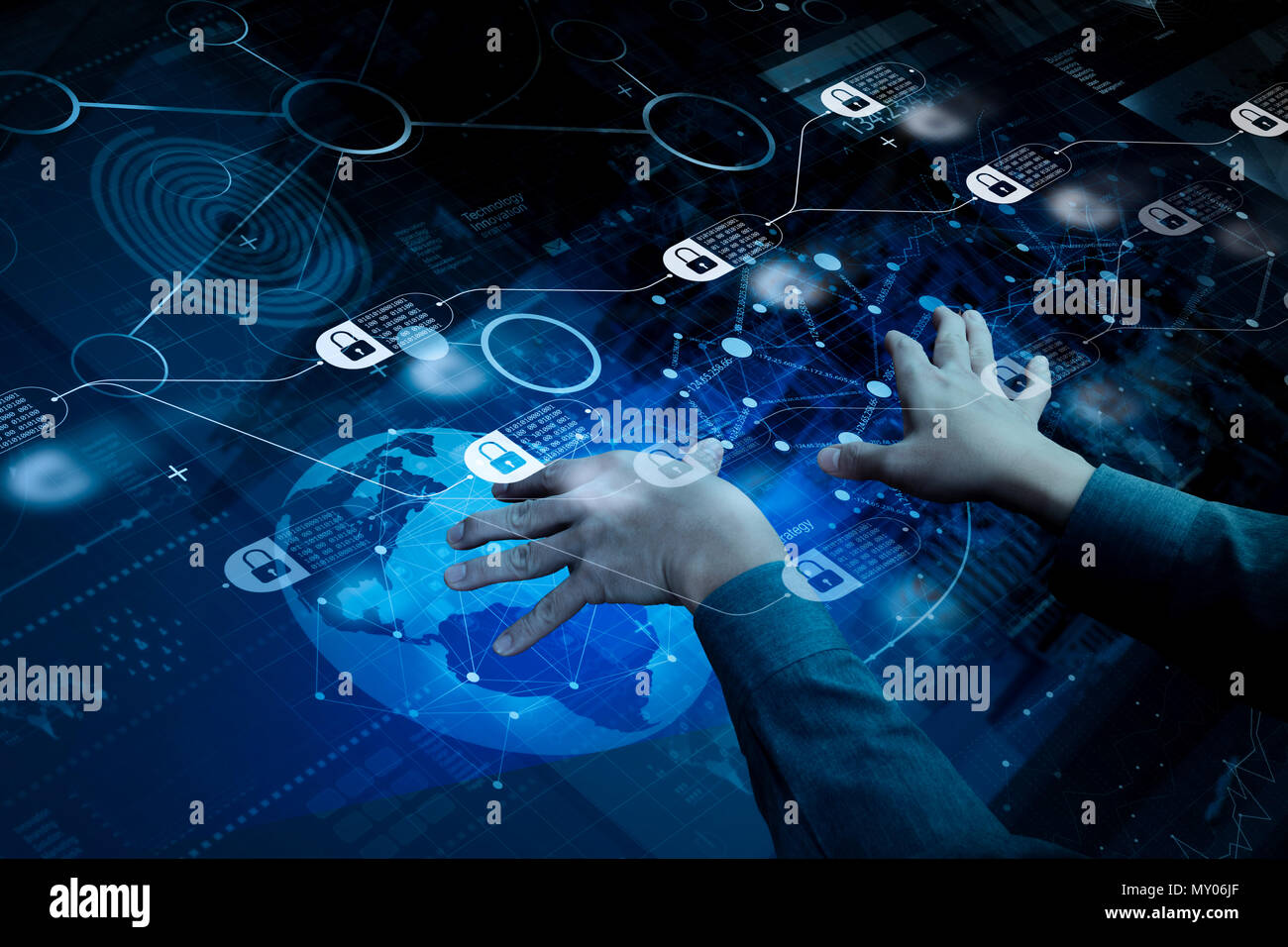 business with virtual diagram and IOT Stock Photo - Alamy