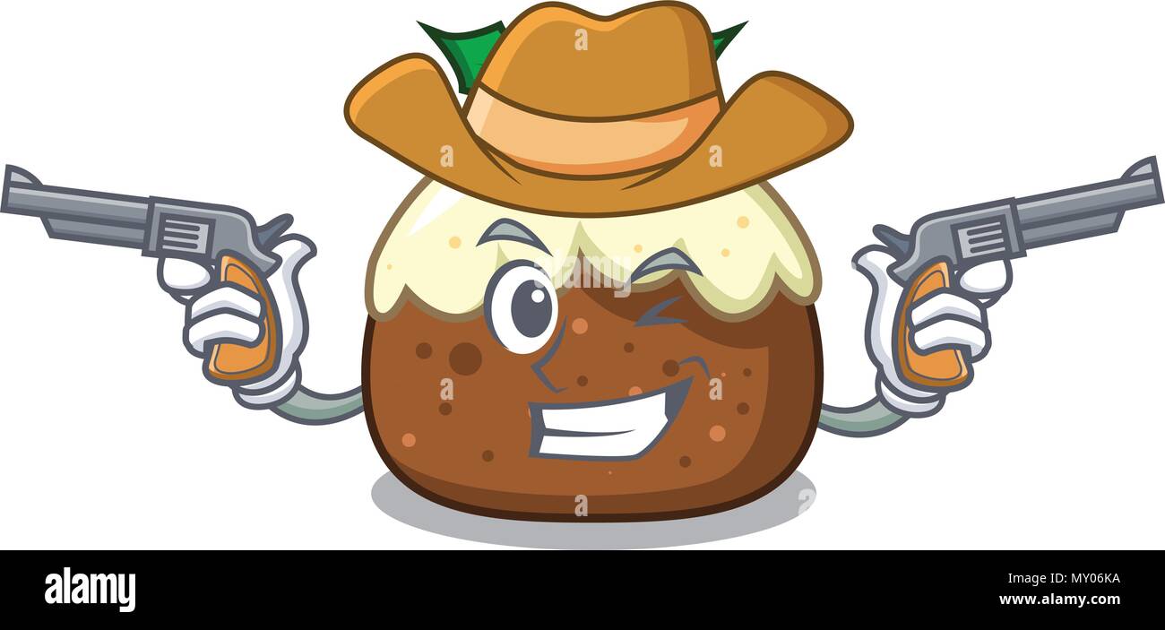 Cowboy fruit cake character cartoon Stock Vector Image & Art - Alamy