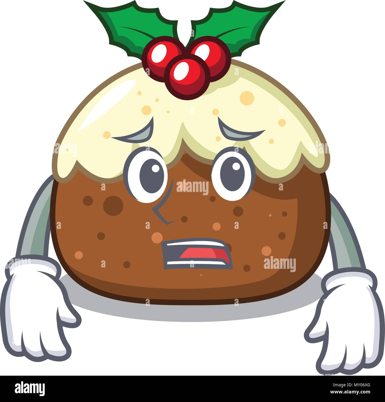 Afraid fruit cake character cartoon Stock Vector Image & Art - Alamy