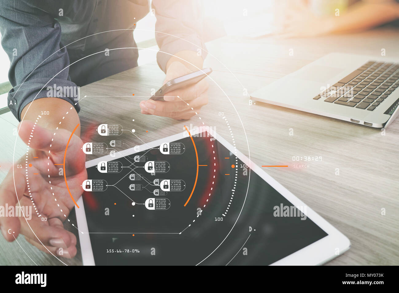 business with virtual diagram and IOT Stock Photo - Alamy
