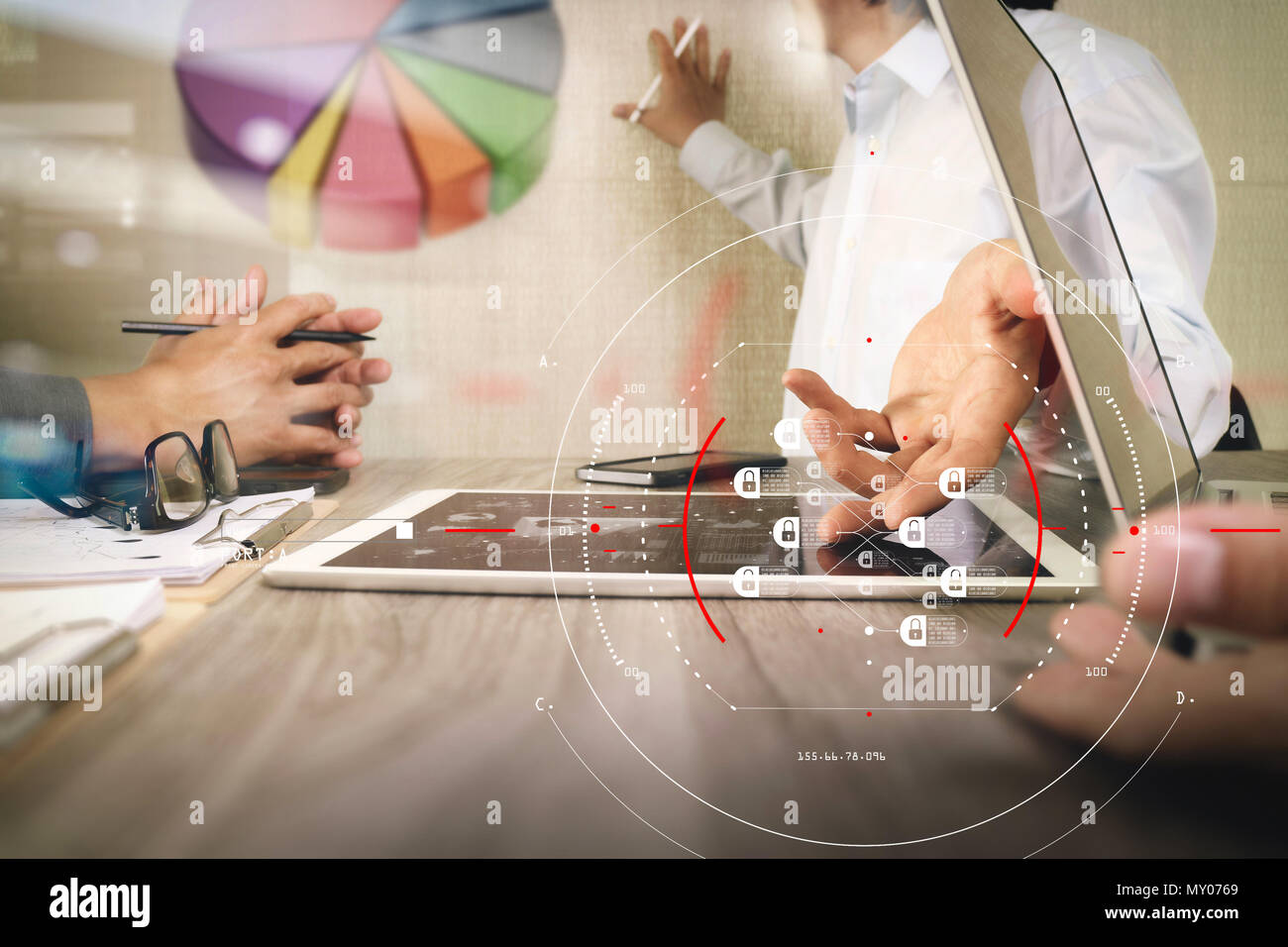 business with virtual diagram and IOT Stock Photo - Alamy