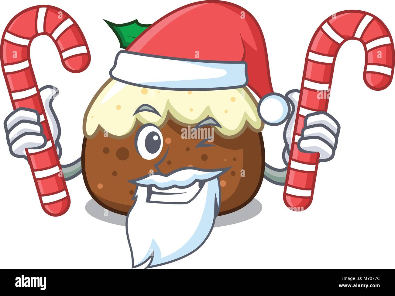 Santa with candy fruit cake mascot cartoon Stock Vector Image & Art - Alamy