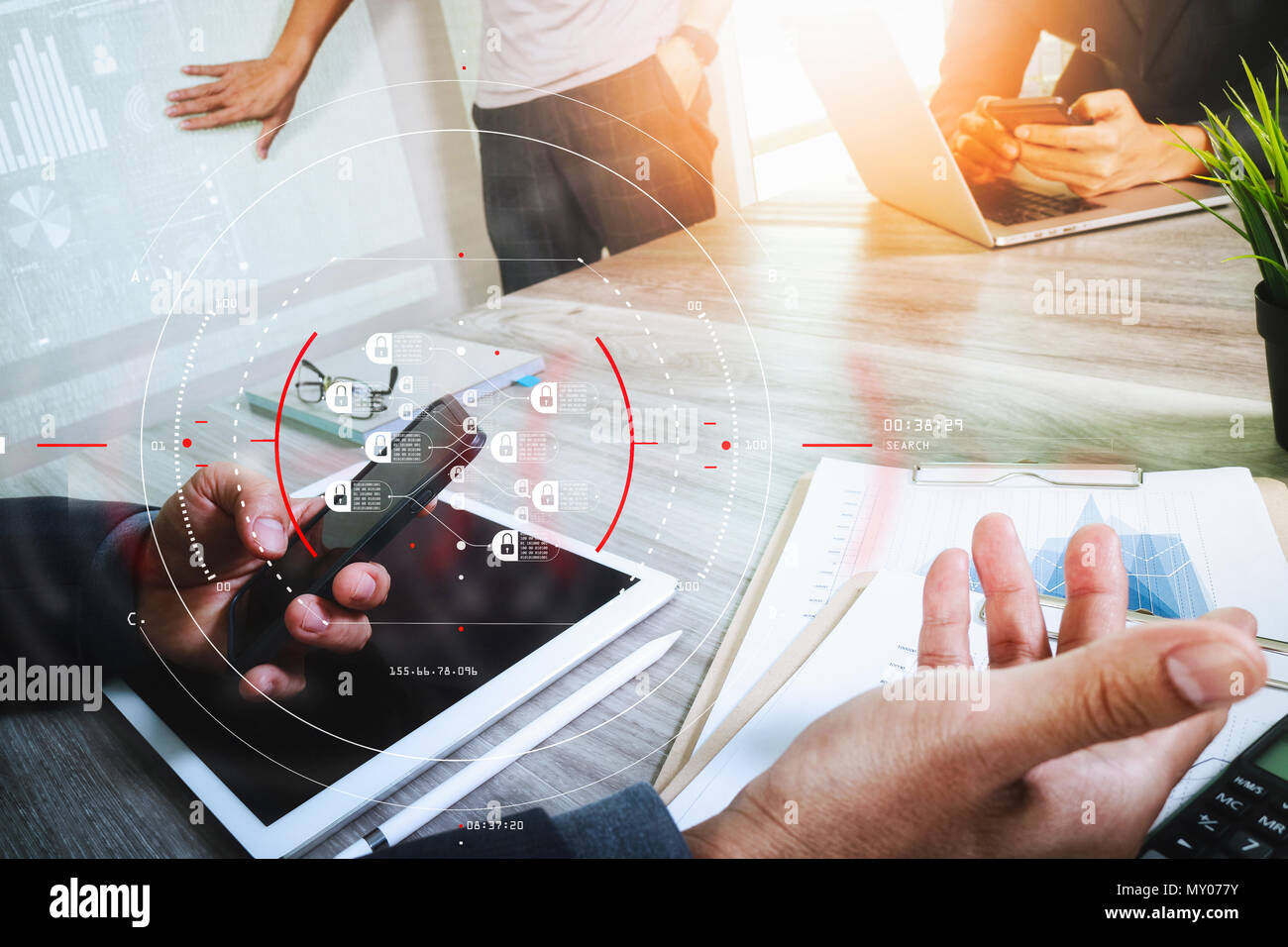 business with virtual diagram and IOT Stock Photo - Alamy