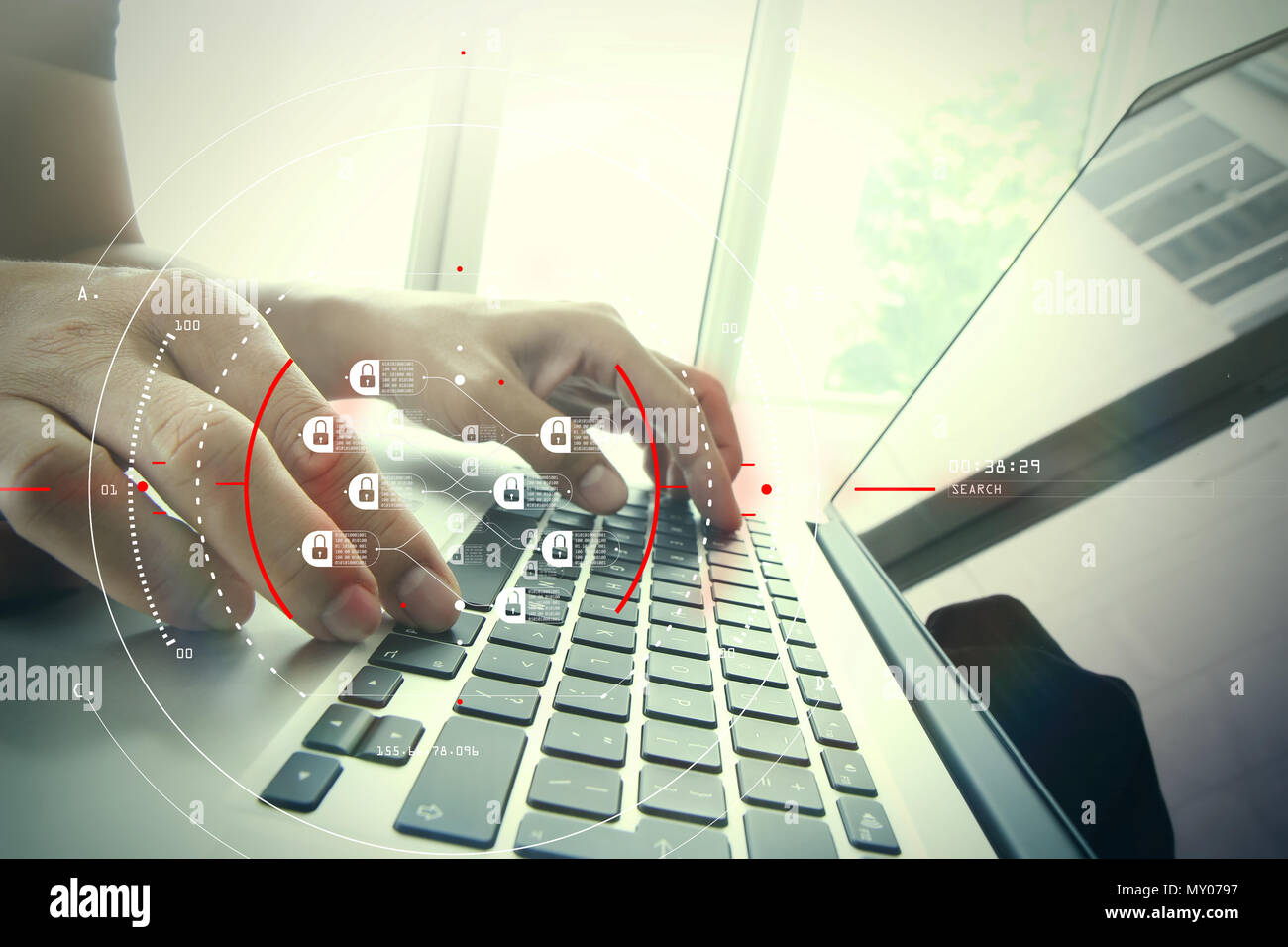 business with virtual diagram and IOT Stock Photo - Alamy