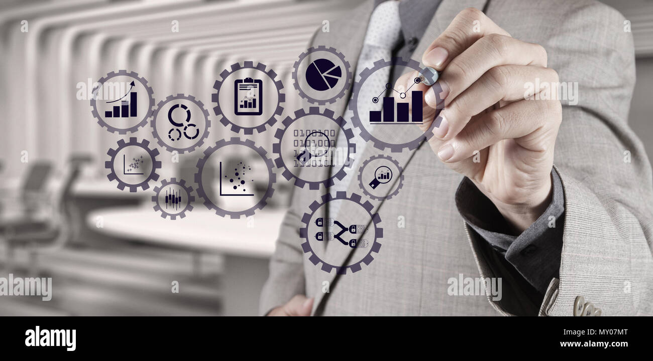 business with virtual diagram and IOT Stock Photo - Alamy