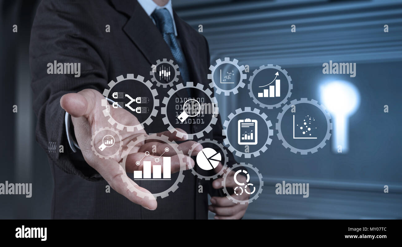 business with virtual diagram and IOT Stock Photo - Alamy