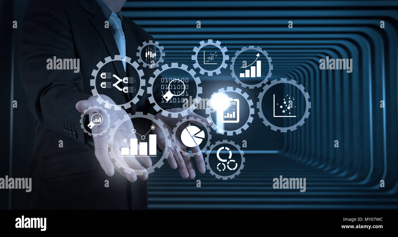 business with virtual diagram and IOT Stock Photo - Alamy