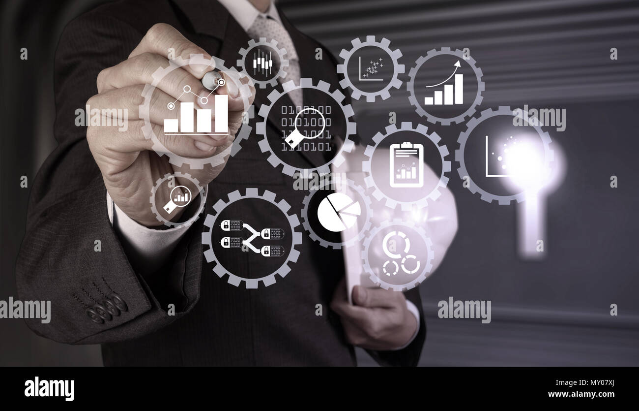 business with virtual diagram and IOT Stock Photo - Alamy