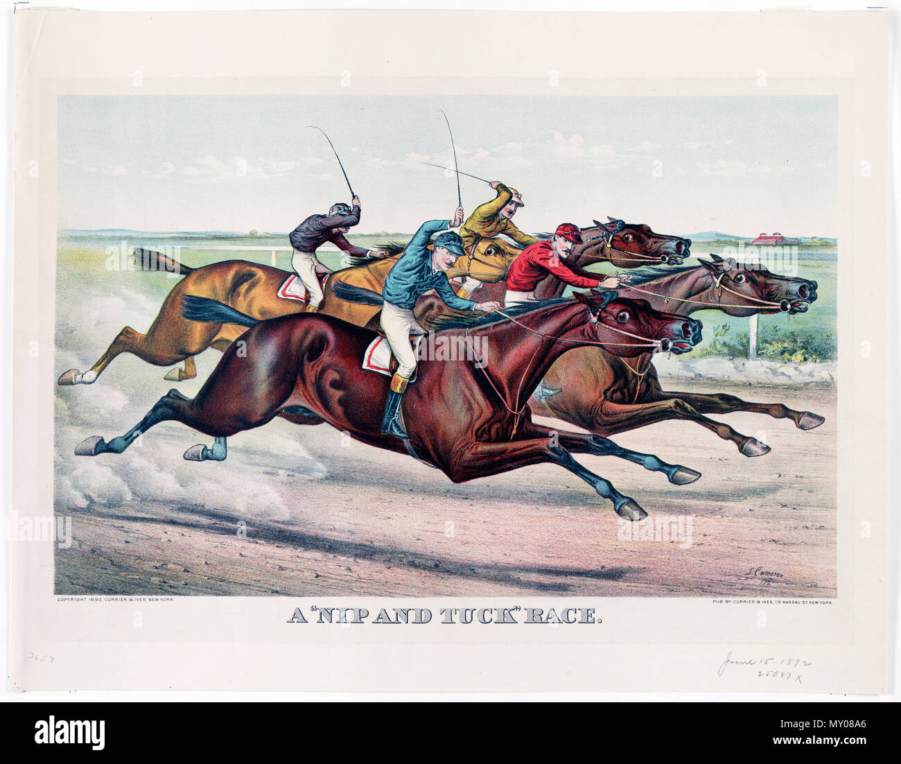 A nip and tuck race c 1892 John Cameron for Currier and Ives Stock ...
