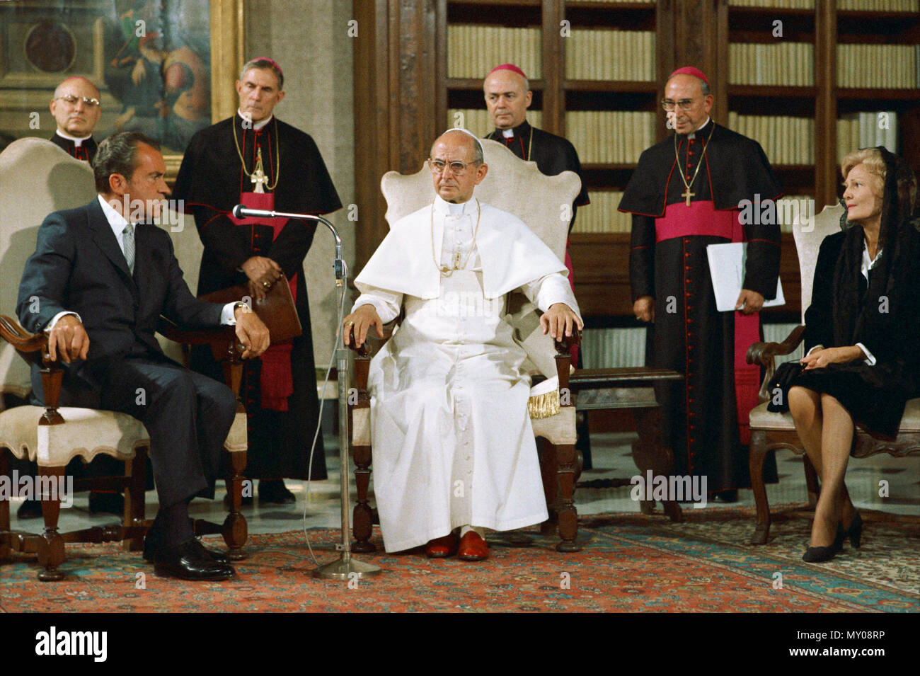 President and Mrs. Nixon have an audience with his Holiness, Pope Paul ...