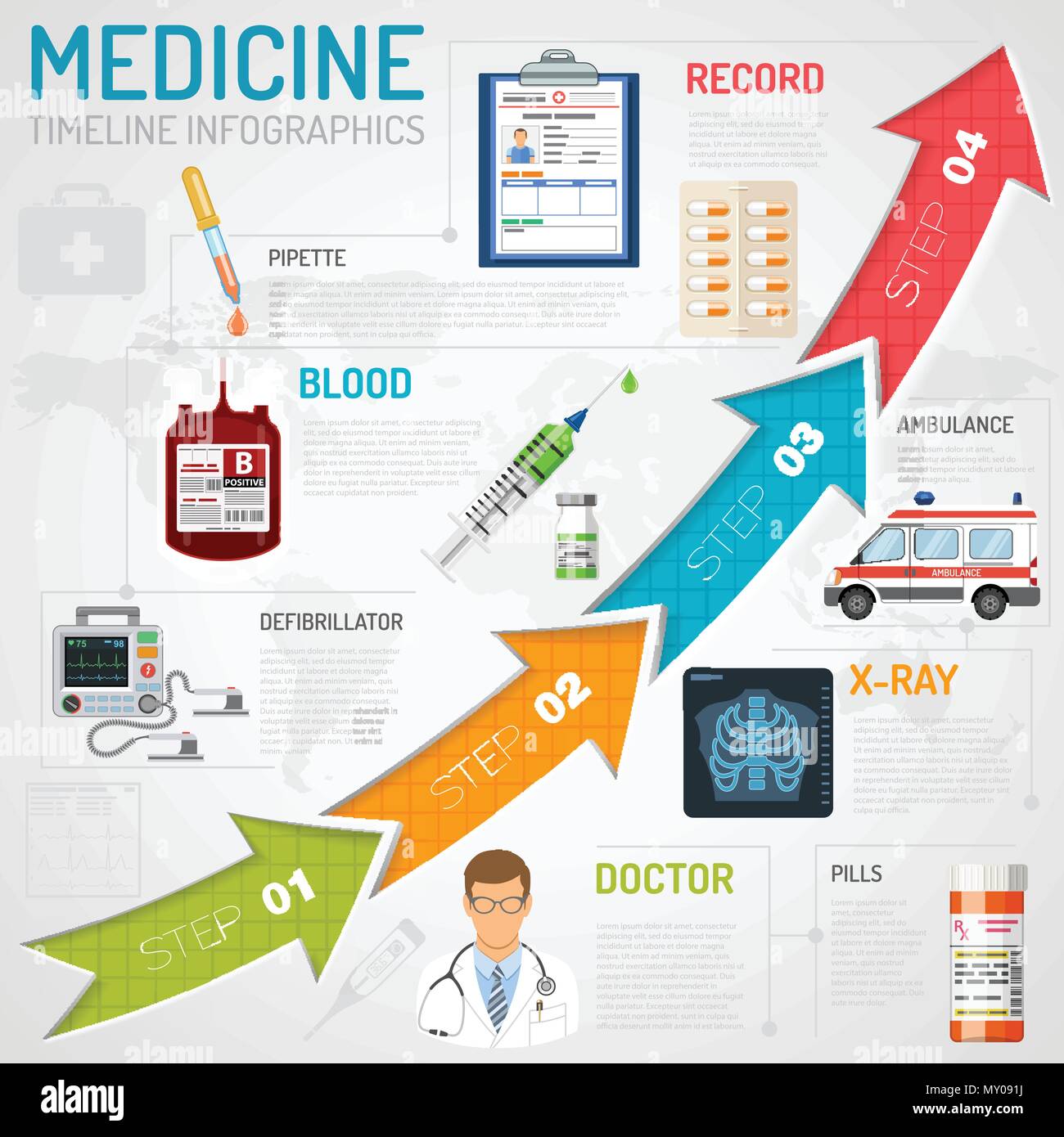 Medical Services Timeline Infographics Stock Vector Image & Art - Alamy
