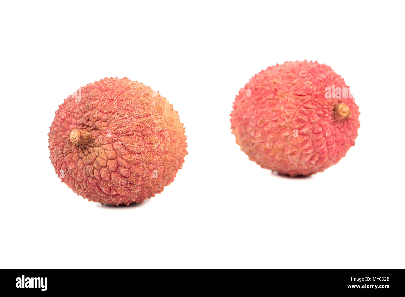 Two chinese lychee fruit in shell isolated on white background Stock ...