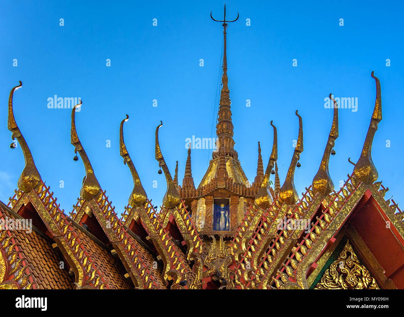 Roof Apex Style - Classical Thai Architecture. Cluster of roof apexes ...