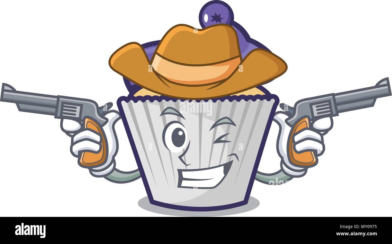 Cowboy blueberry cupcake character cartoon Stock Vector Image & Art - Alamy