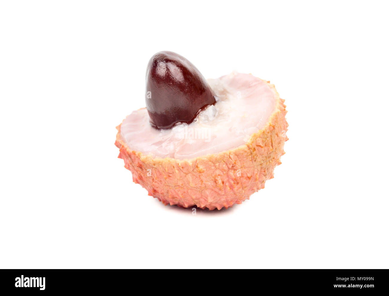 Half fresh chinese lychee fruit isolated on white background Stock ...