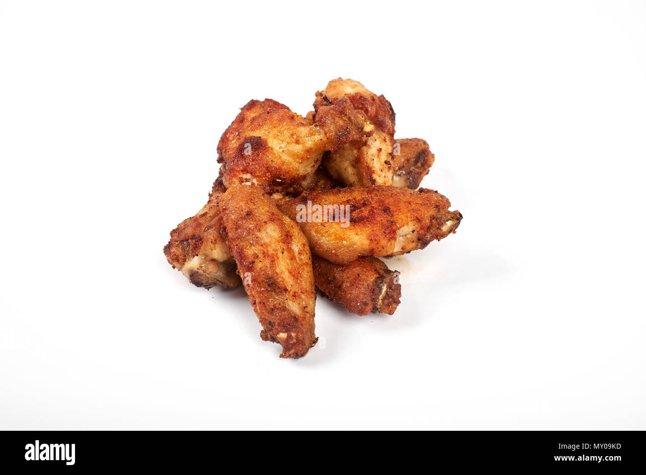 barbecue chicken wings on white background Stock Photo - Alamy