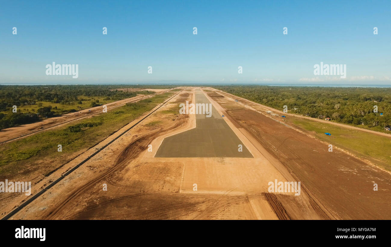 Construction of a new airport terminal on Panglao. Aerial view Modern ...