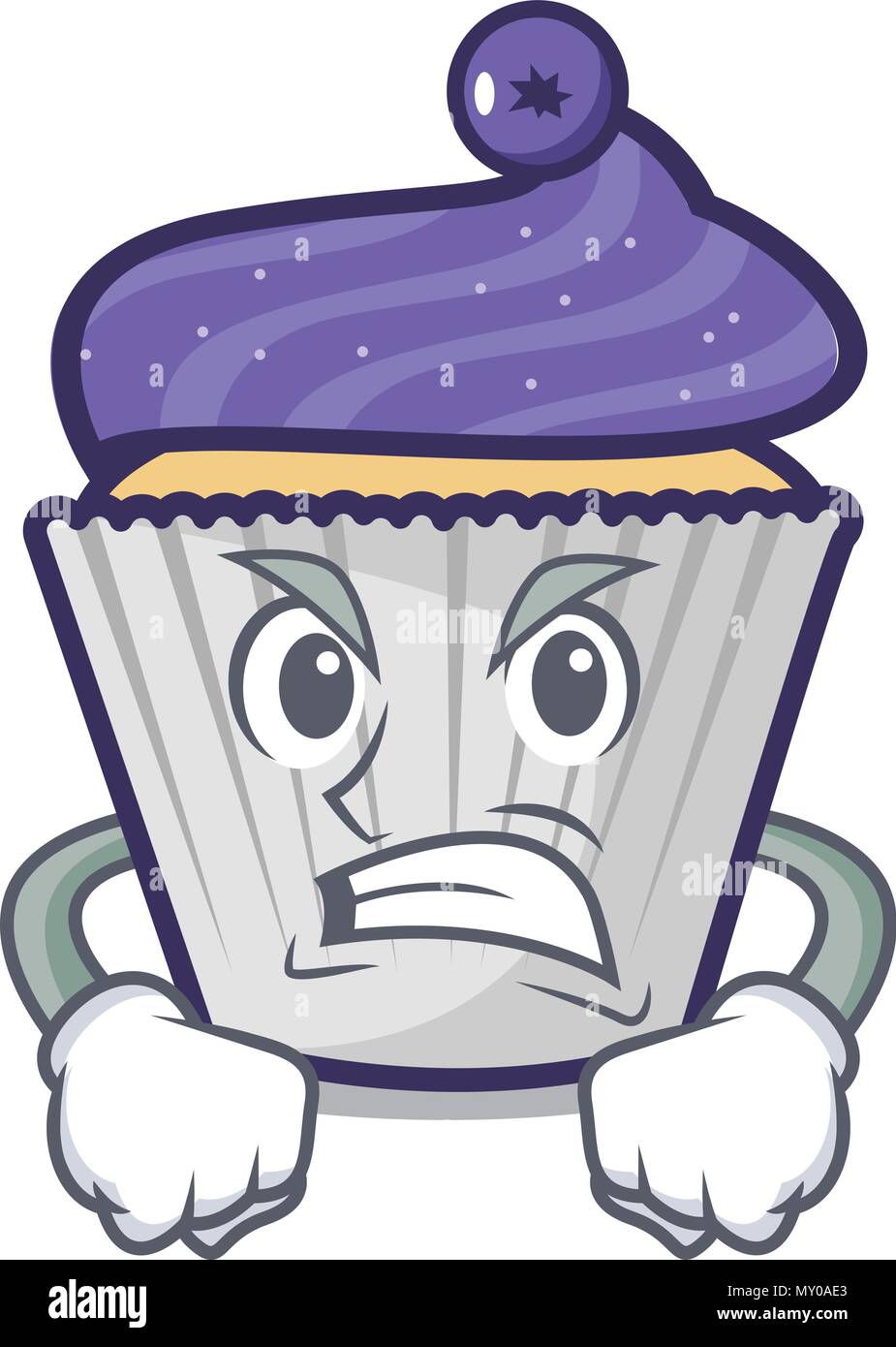 Angry blueberry cupcake mascot cartoon Stock Vector Image & Art - Alamy