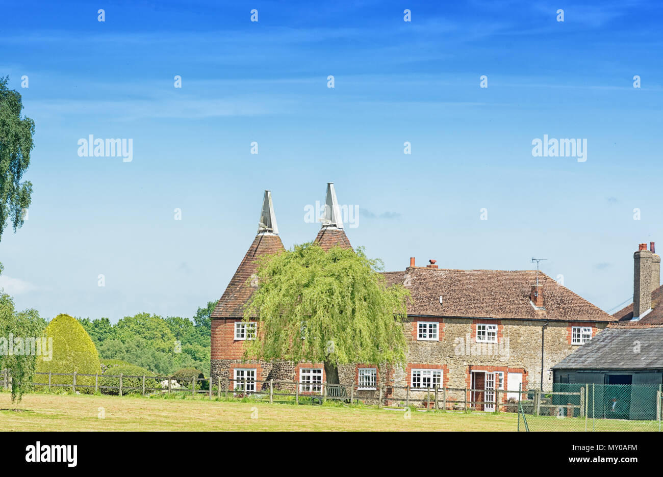 Converted oast house Stock Photo - Alamy