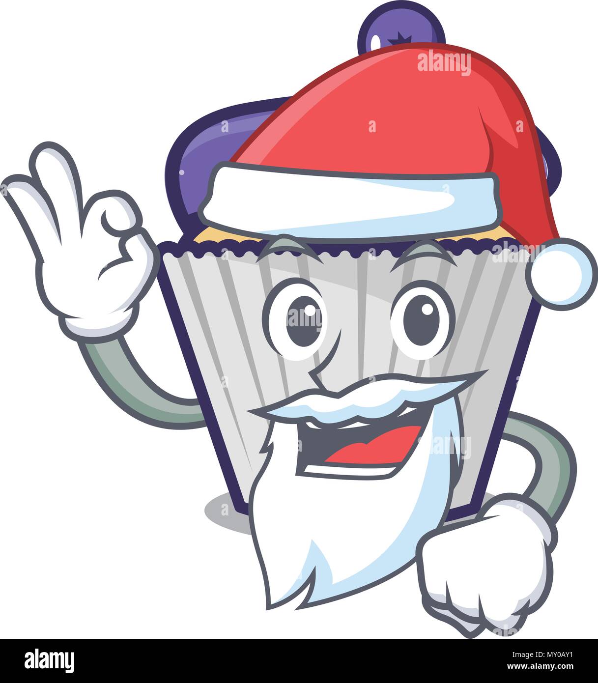 Santa blueberry cupcake mascot cartoon Stock Vector Image & Art - Alamy