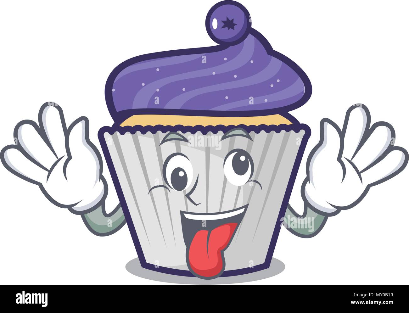 Crazy blueberry cupcake mascot cartoon Stock Vector Image & Art - Alamy