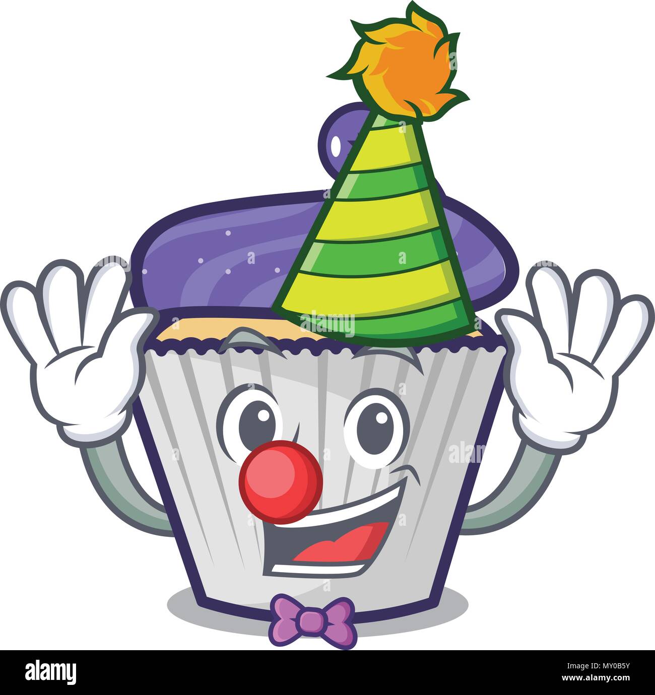 Clown blueberry cupcake mascot cartoon Stock Vector Image & Art - Alamy