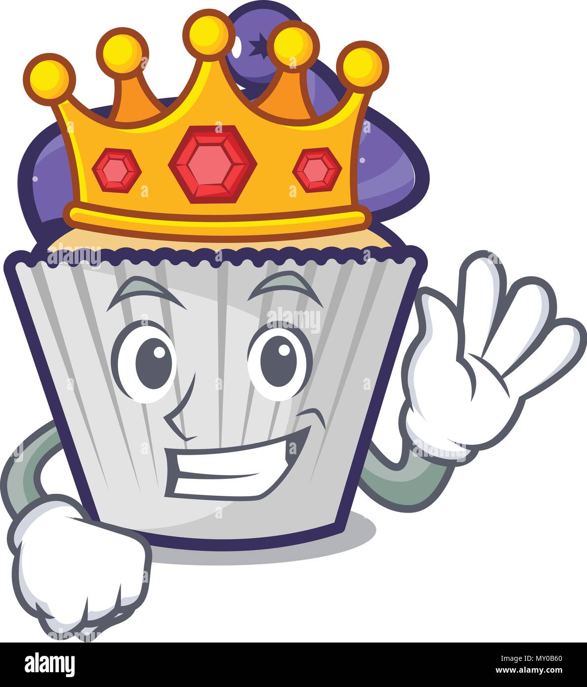 King blueberry cupcake mascot cartoon Stock Vector Image & Art - Alamy